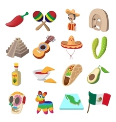 Mexico icons traditional Royalty Free Vector Image