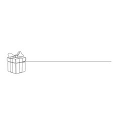 Gift box continuous one line drawing Royalty Free Vector
