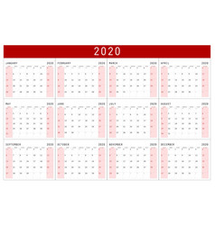 Calendar 2023 and 2030 Royalty Free Vector Image