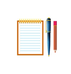 Notebook and pen Royalty Free Vector Image - VectorStock