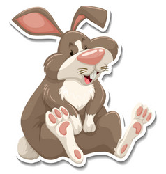 Rabbit cartoon character on white background Vector Image
