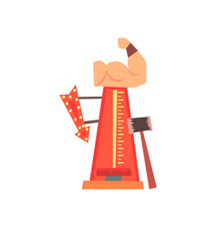 High striker machine flat Royalty Free Vector Image