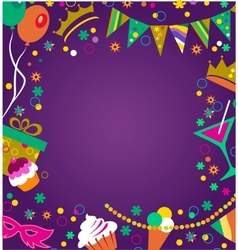 Carnival party background with celebration icons Vector Image