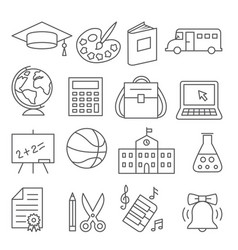 School and education icons watercolor style Vector Image