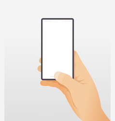 3d realistic human hand holding smartphone Vector Image