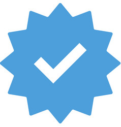 Check mark red tick verified badge icon approved Vector Image