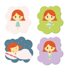 Kids daily routine Royalty Free Vector Image - VectorStock