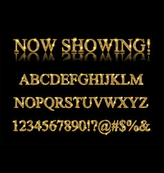 Calligraphic golden letters vintage elegant gold Vector Image