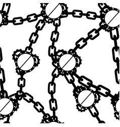 Metal chain seamless pattern metallic industrial Vector Image