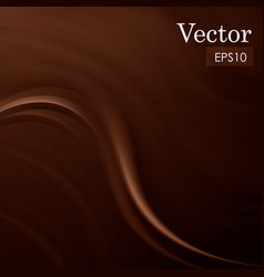 Chocolate wavy background dark brown choco frame Vector Image