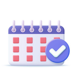 3d daily calendar plan Royalty Free Vector Image