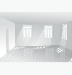 Empty white room with large windows Royalty Free Vector
