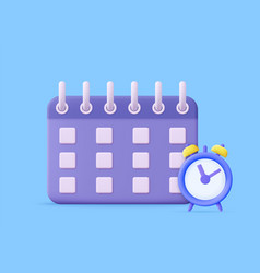3d calendar notes reminder Royalty Free Vector Image
