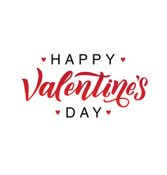 Happy valentines day black and red lettering white