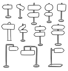 Set of direction post Royalty Free Vector Image