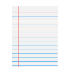 School notebook paper sheet exercise book page Vector Image