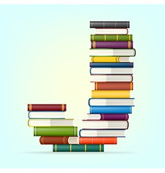 Alphabet from stacks of multi colored books Vector Image