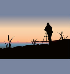 Running happy boys at sunset Royalty Free Vector Image