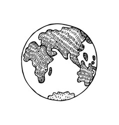 Hand drawn earth and moon Royalty Free Vector Image