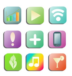 Cartoon wooden long horizontal buttons Royalty Free Vector