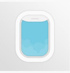 Airplane window template inside and outside view Vector Image