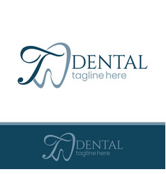 Letter m tooth dental logo design Royalty Free Vector Image