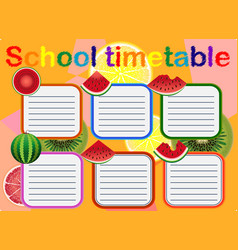 Vertical a4 schedule for kids in form board Vector Image