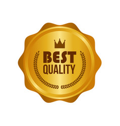 Guaranteed premium quality gold sign round label Vector Image