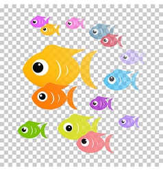 Transparent colorful fish icons Royalty Free Vector Image