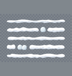 Snow cap ice set winter design snowy icicle roof Vector Image