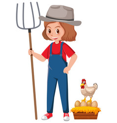 Farmer and farm animals Royalty Free Vector Image