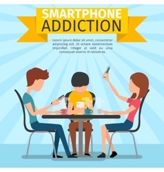 Smartphone and internet addiction infographics Vector Image