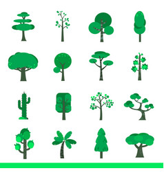 Colored hand drawn tree icons Royalty Free Vector Image