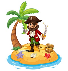 Pirate in the treasure island Royalty Free Vector Image