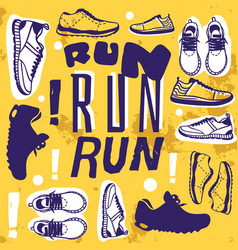 Cross-country running event poster Royalty Free Vector Image