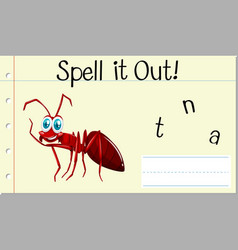 Sticker design for word insects with many bugs Vector Image