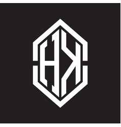 Hk logo monogram with piece line art design Vector Image