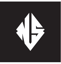 Ns logo monogram with back drop shape design Vector Image