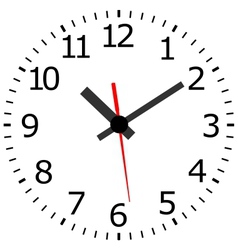 Rounc clock with red needles Royalty Free Vector Image