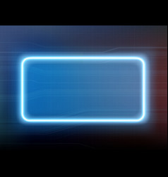 Rectangular blue neon frame Royalty Free Vector Image