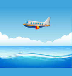Flight over sea Royalty Free Vector Image - VectorStock