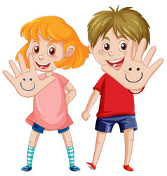 Multicultural little kids standing together Vector Image