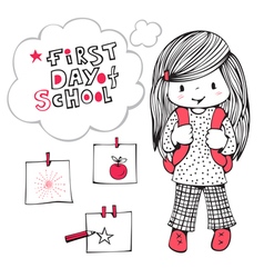 Enrollment - first day school -cartoon Royalty Free Vector