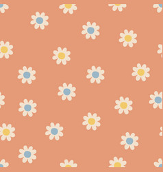 Retro groovy vintage florals seamless borders set Vector Image
