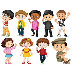 Group of children learning Royalty Free Vector Image