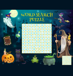 Kids spot differences game with halloween Vector Image