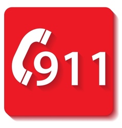 Hand press emergency number 911 on a mobile phone Vector Image
