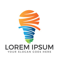 Clean energy leaf light bulb logo Royalty Free Vector Image