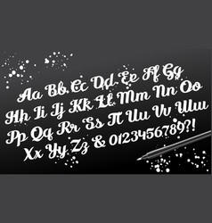 Hand drawn brushpen alphabet letters Royalty Free Vector