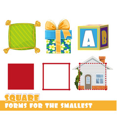 Learning square form shape smiling face cute Vector Image